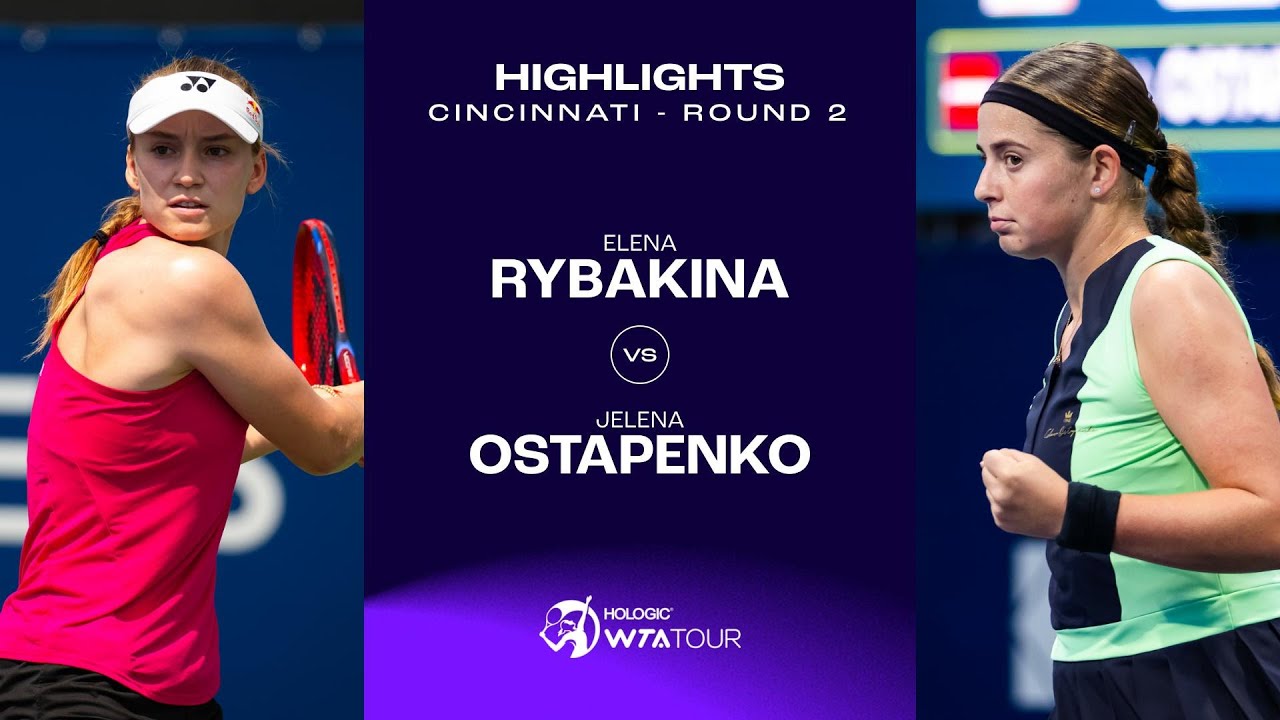 Elena Rybakina vs. Jelena Ostapenko | 2023 Cincinnati Round 2 | WTA Match Highlights - YouTube