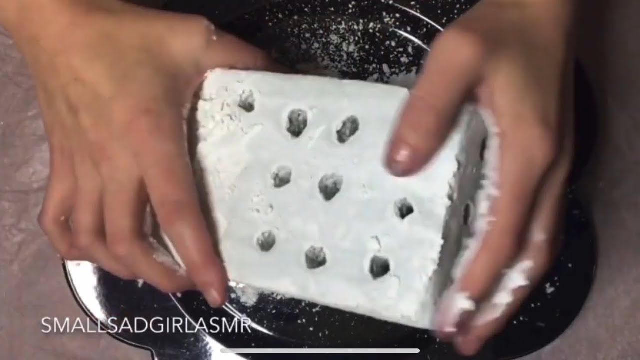 Floralfoam block coated in cornstarch! - YouTube