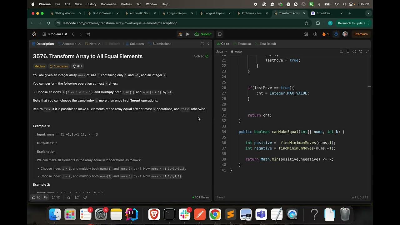 LeetCode 3576 || Weekly Contest 453 || Transform Array to All Equal ...