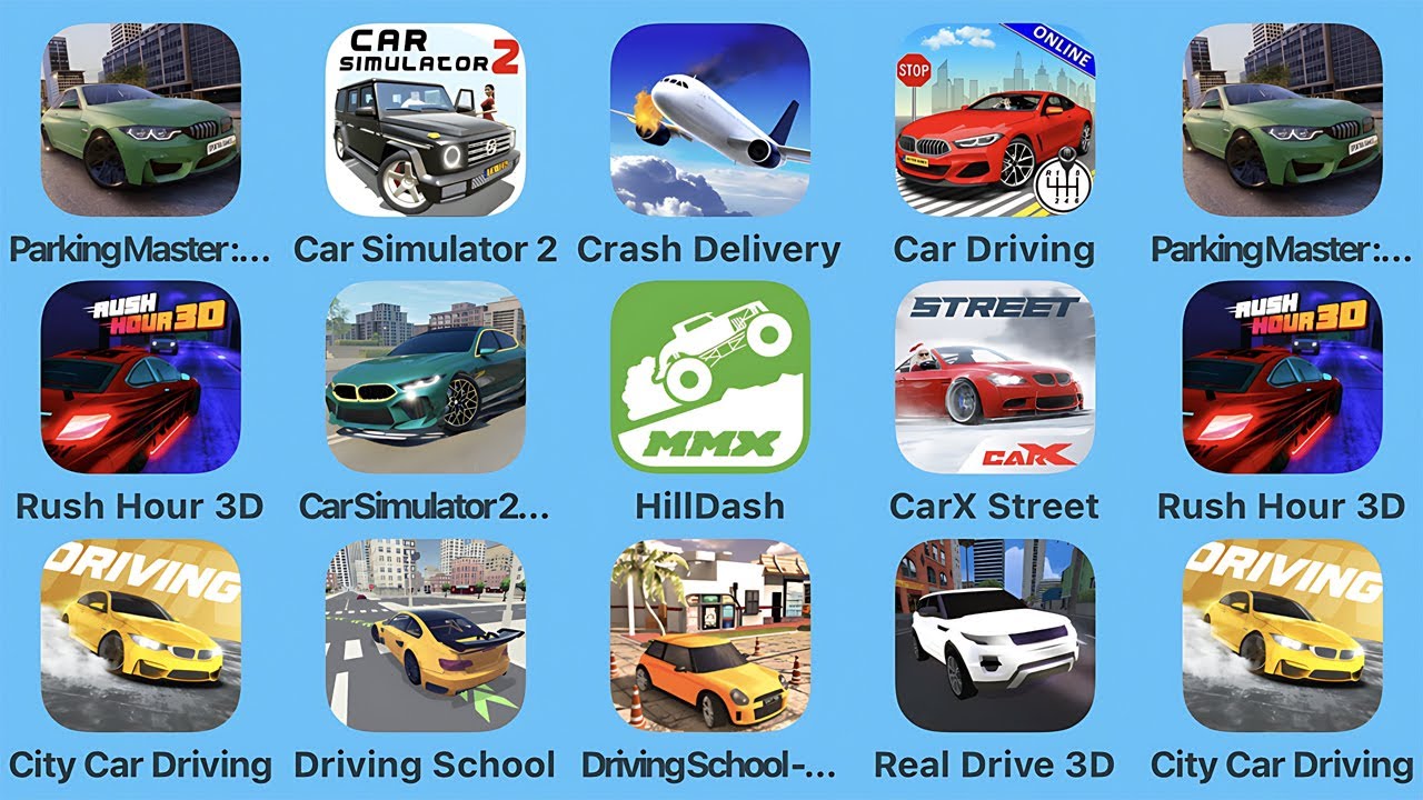 Parking Master, Car Simulator 2, Crash Delivery, Car Driving, Rush Hour ...