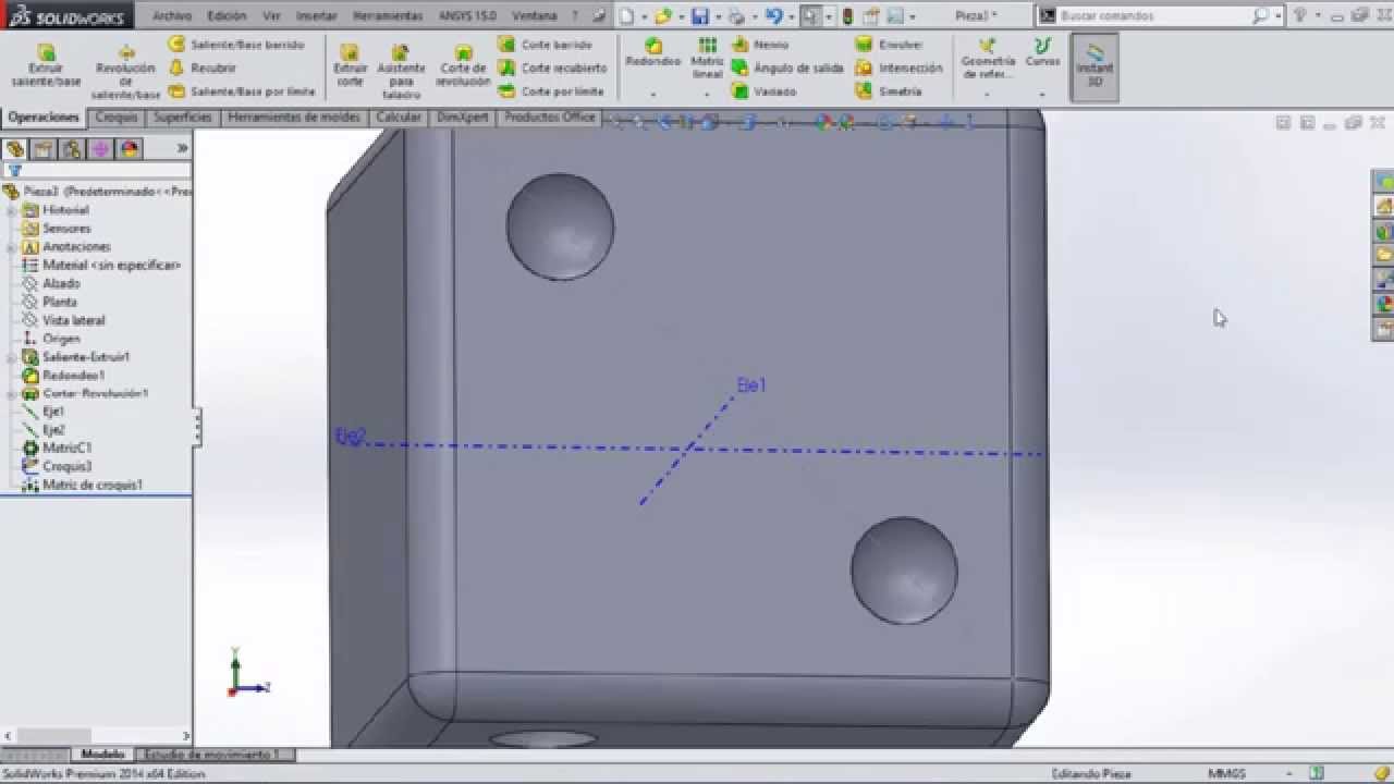 Como hacer un dado en SolidWorks 2014!! - YouTube