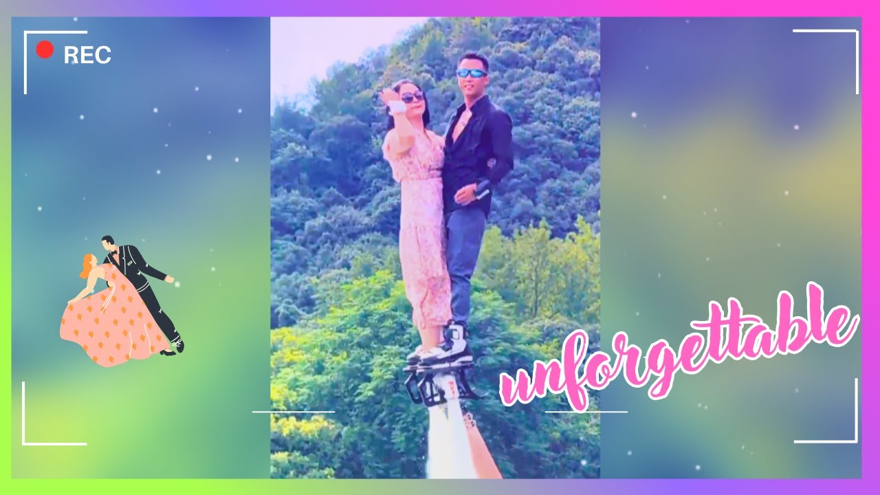 Unforgettable dance in the sky #水上华尔兹 #romancestories #浪漫水上飞人 ...