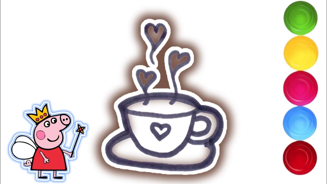 Coffee cup Drawing, Painting & Coloring For Kids and Toddlers_Child Art ...