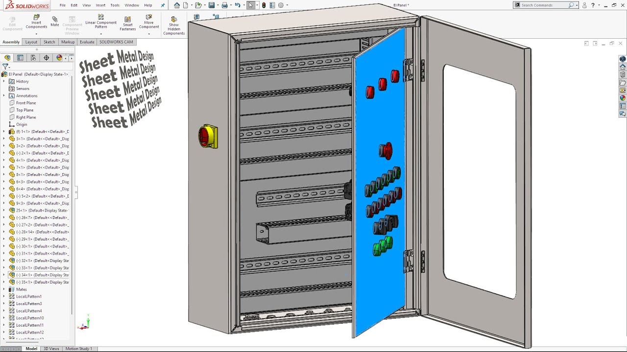 Solidworks sheet metal Tutorial - Assembling all components on the ...