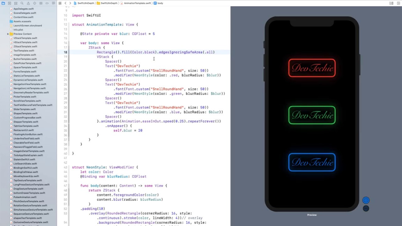 Neon Glow View Modifier With Animation Swiftui Youtube