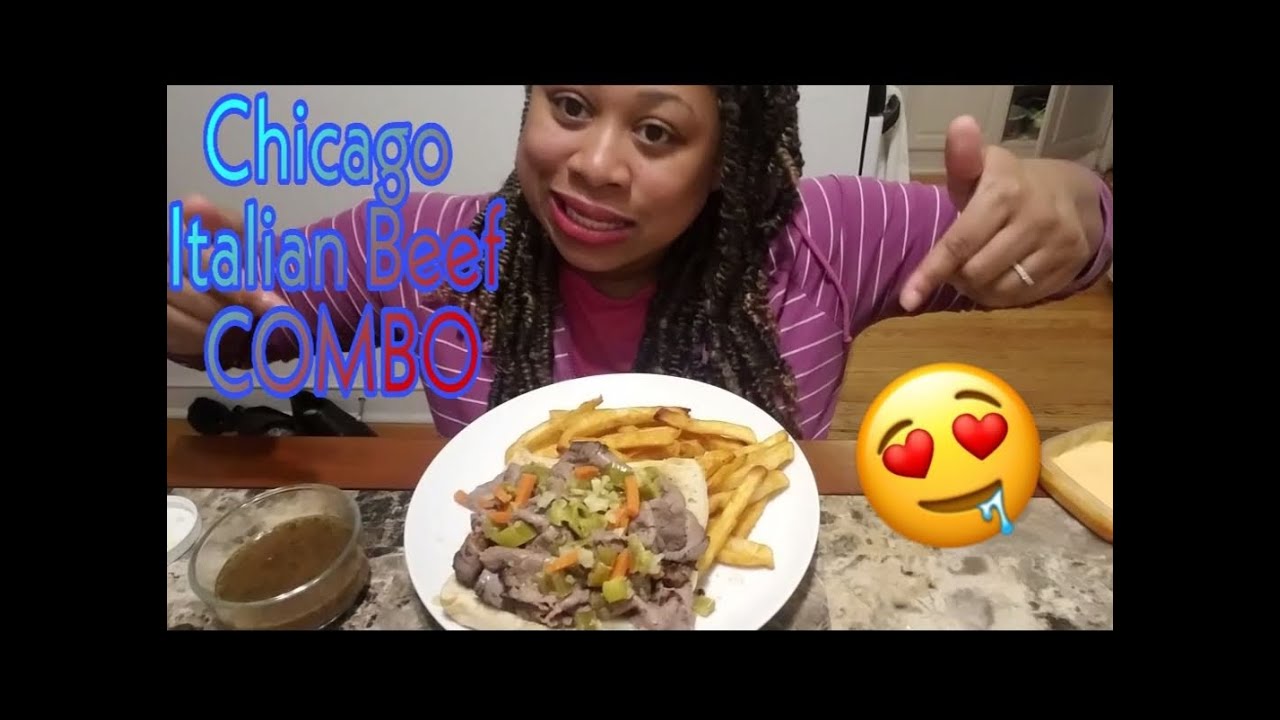먹방 Chicago Italian Beef Combo - YouTube
