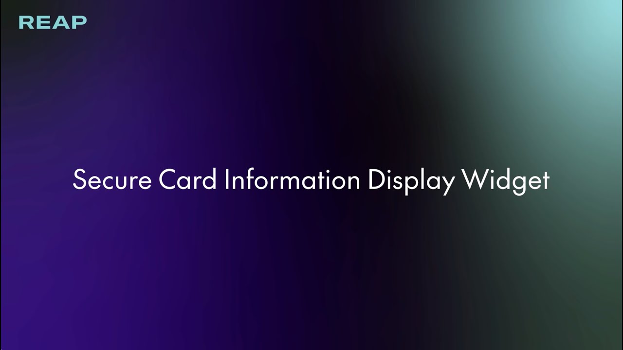 [Card issuing service] Secure Information Display Widget - YouTube