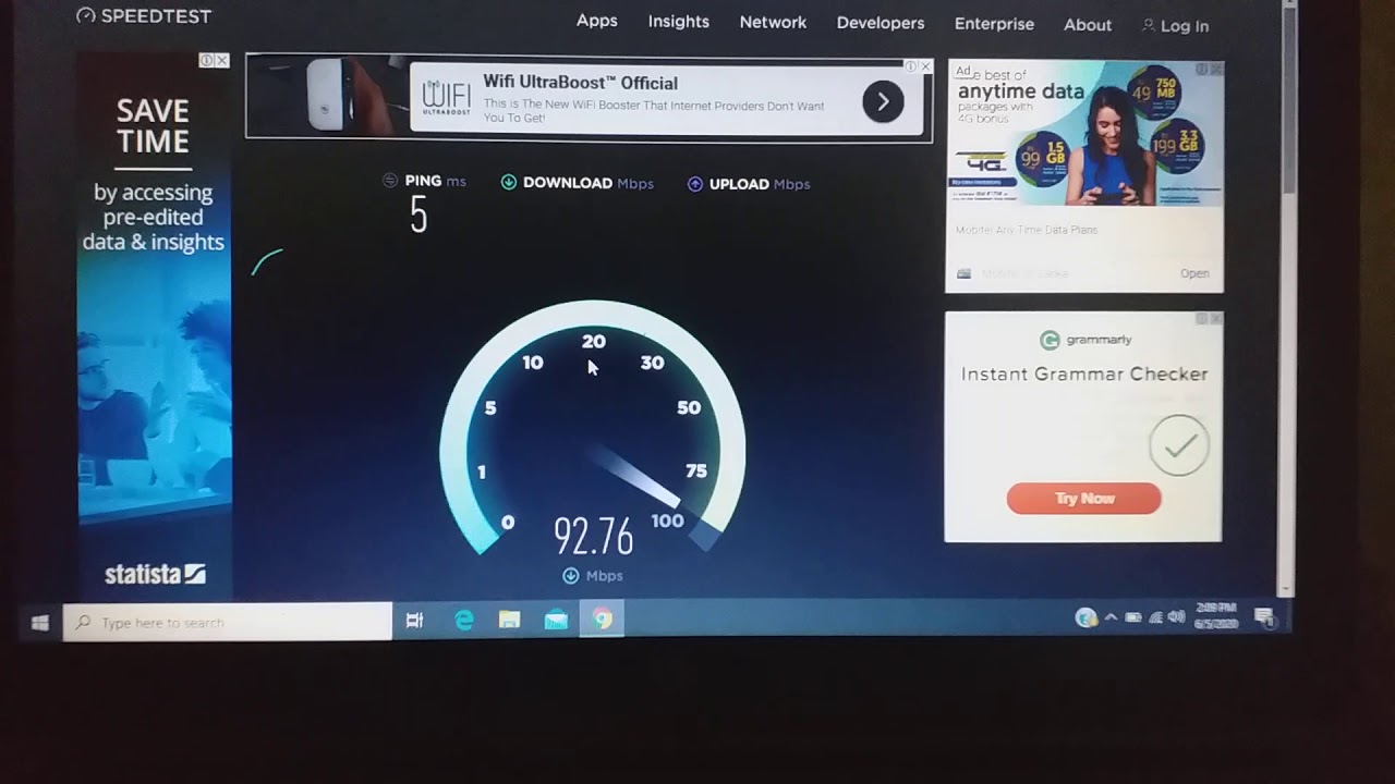 SLT Fiber Speed Test In Sri Lanka - YouTube