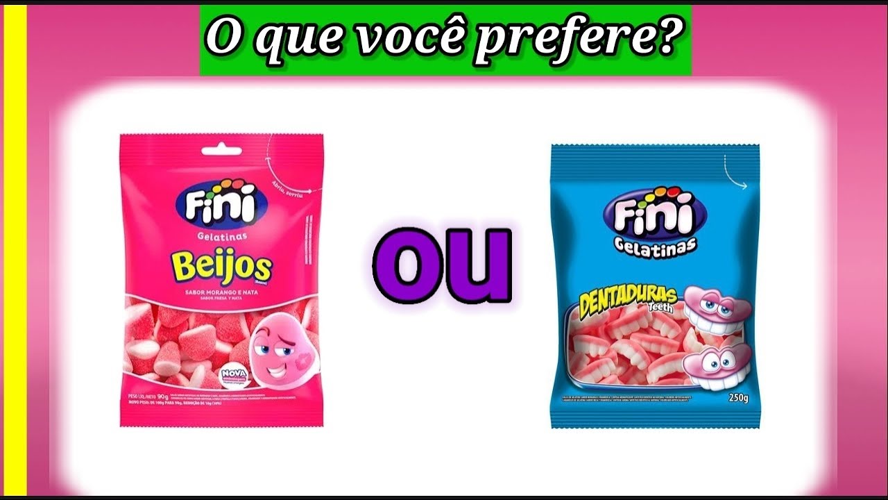 O que você prefere? DOCES FINI | Escolha o seu preferido - YouTube