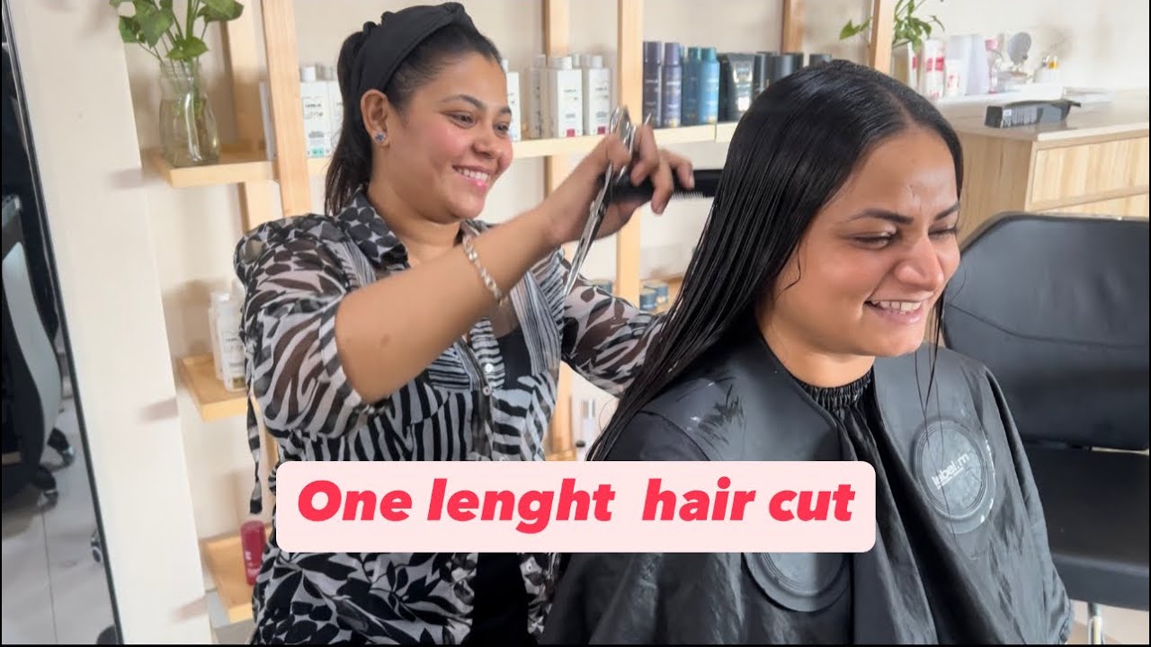 One length hair cut - YouTube