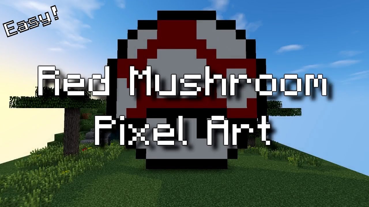 Minecraft Pixel Art - Mario Red Mushroom 🍄 - YouTube