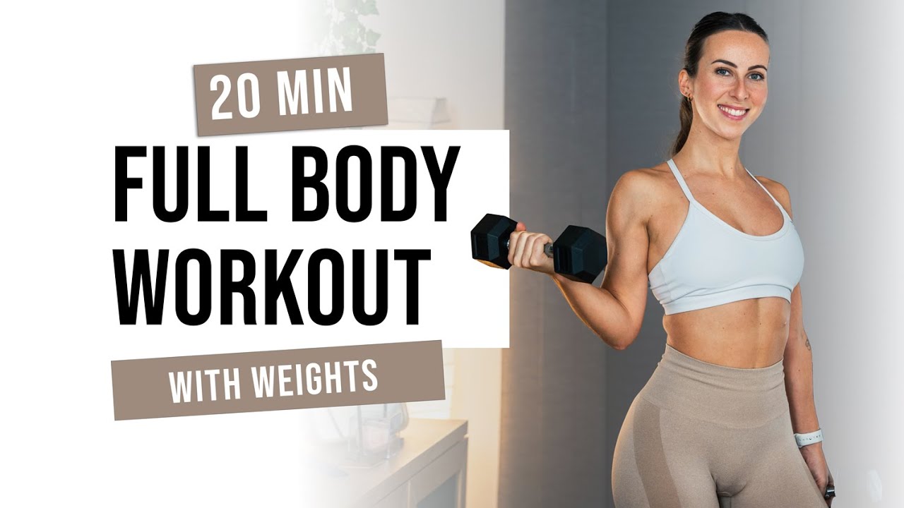 20 MIN INTENSE FULL BODY Workout - With Weights, No Jumping, Home ...