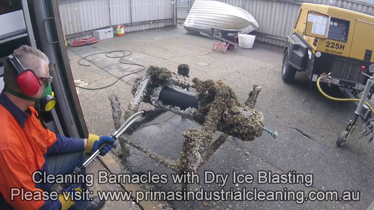 Dry Ice Cleaning of Barnacles Caked onto Submersible Pumps - YouTube