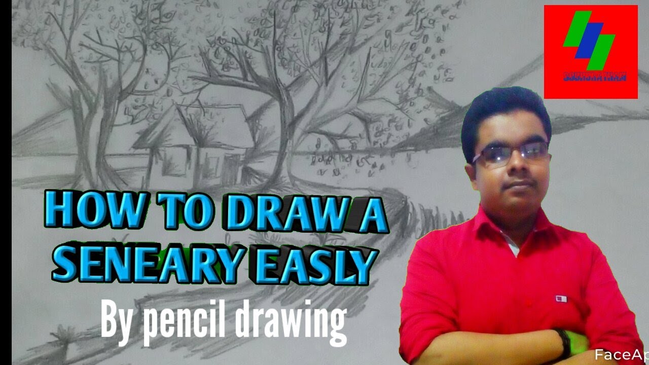 How to draw a seneary easily (by pencil drawing) - YouTube
