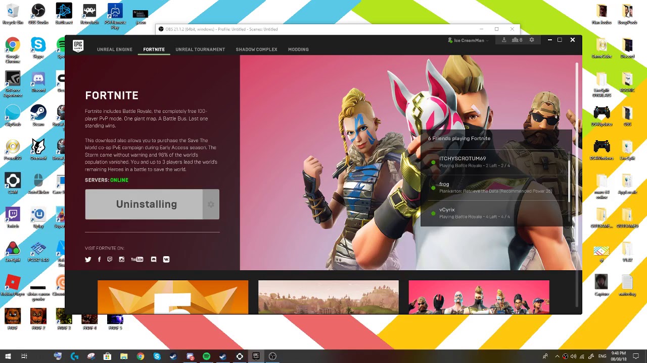 uninstalling fortnite - YouTube