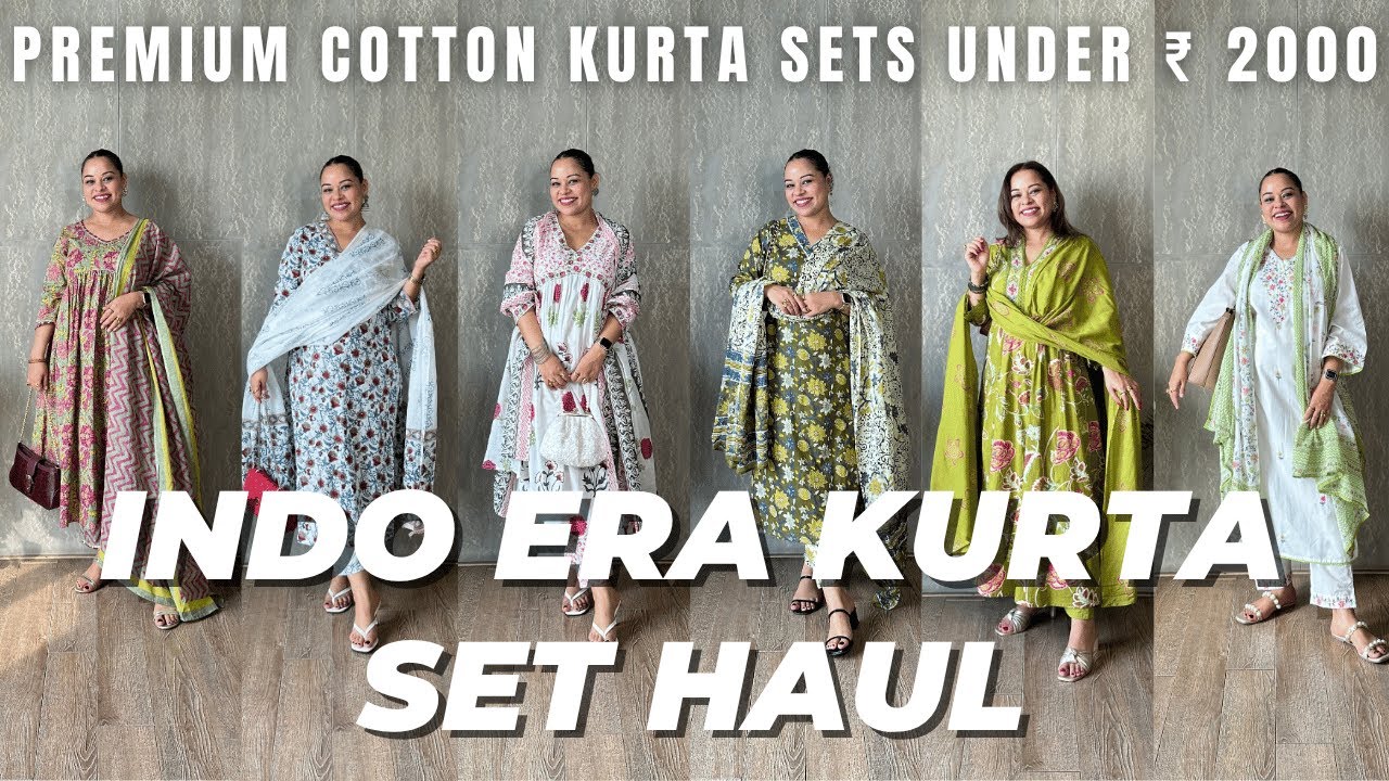 INDO ERA COTTON KURTA SETS | MYNTRA TRY ON HAUL | PART 2 - YouTube
