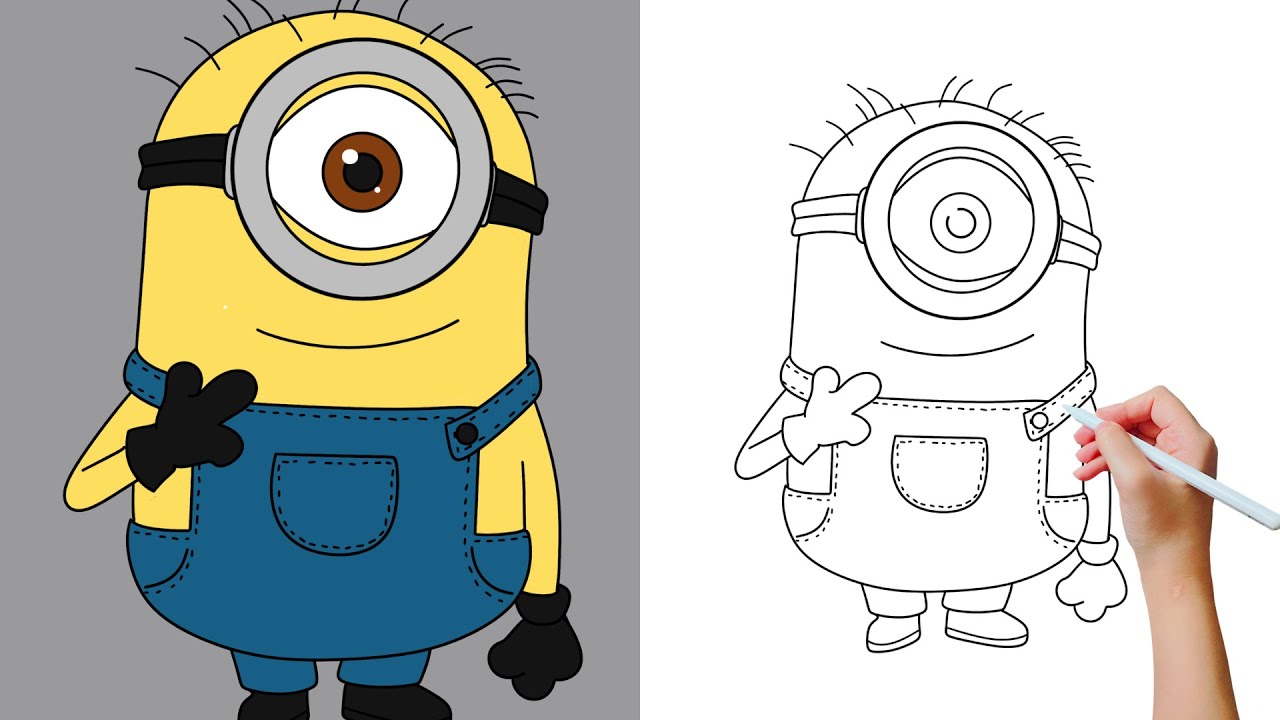 How to Draw Stuart the Minion EASY! (Step by Step Tutorial) - YouTube