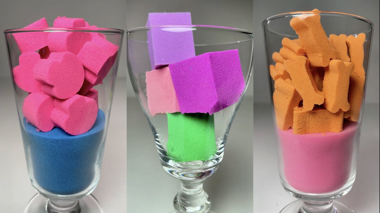 Very Satisfying and Relaxing Kinetic Sand, drop and squish - YouTube