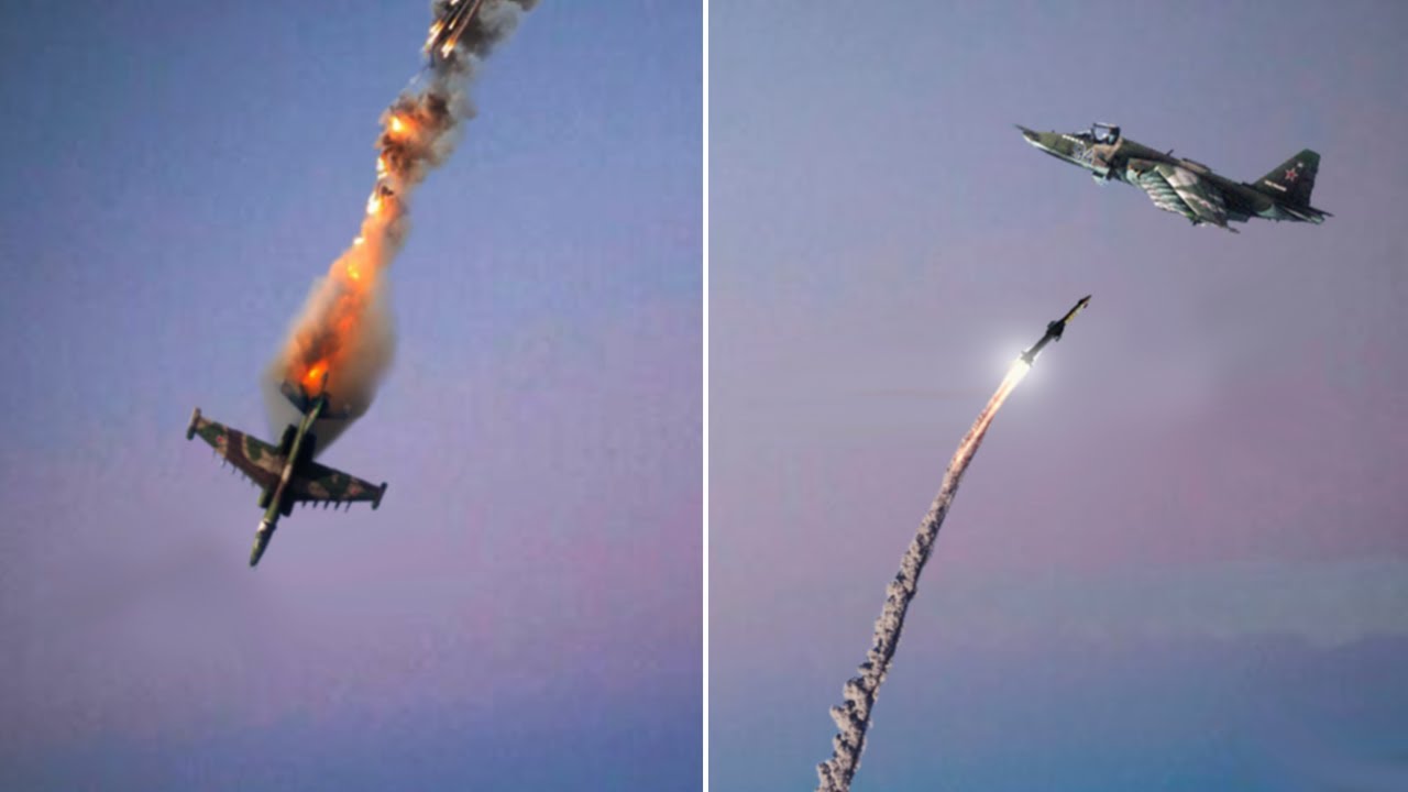 When a Russian SU-25 fighter jet was shot down by an anti-air missile ...