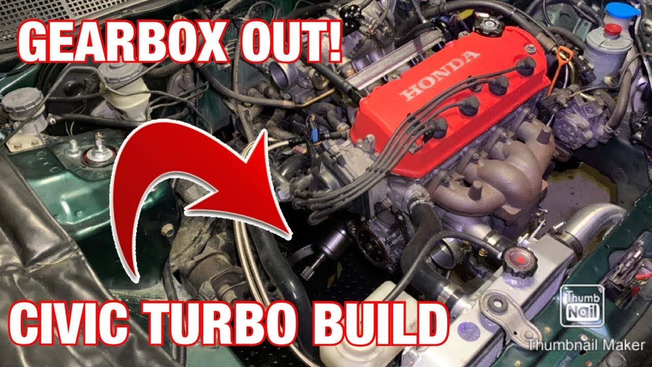 TURBO CIVIC D16 Budget Build GEARBOX out Plus Parts update - YouTube
