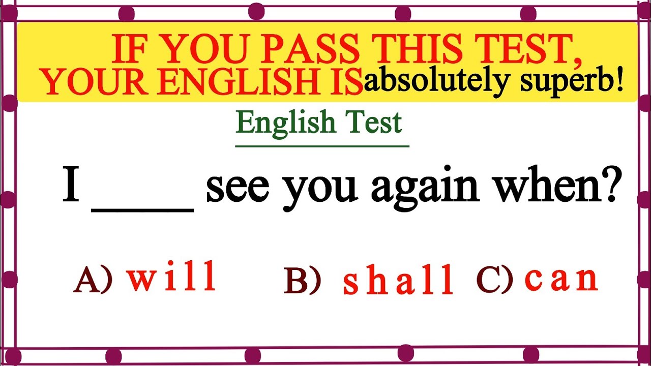 Mixed English Grammar Test 🌟 if you Pass This Test, Your English is ...