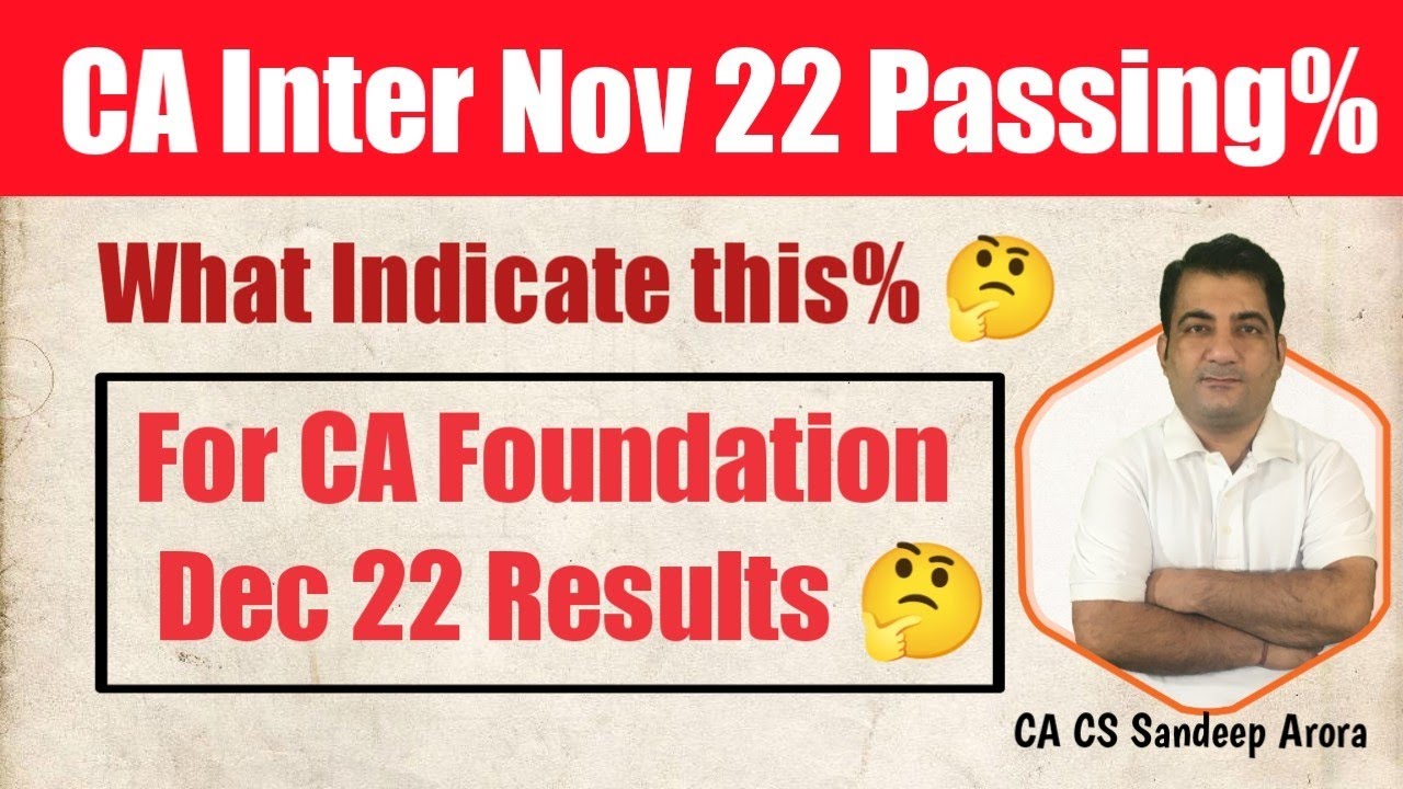 CA Inter Passing Percentage for Nov 2022 Exams ! What Indicate about CA ...