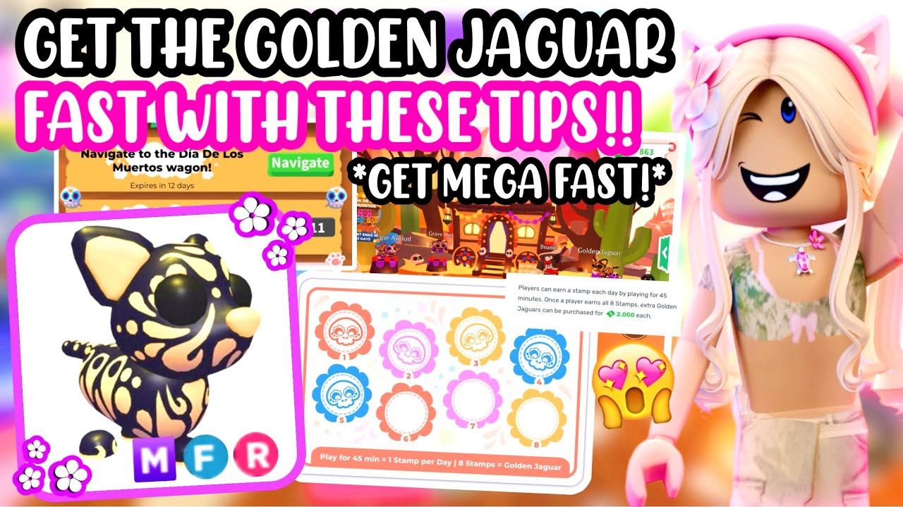 GET THE *NEW* MEGA GOLDEN JAGUAR FAST WITH THESE TIPS!🐆💛#adoptmeroblox ...