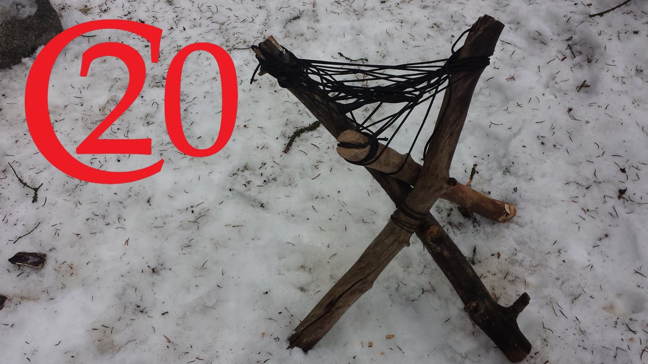 Making a Tripod Chair for Camp - YouTube