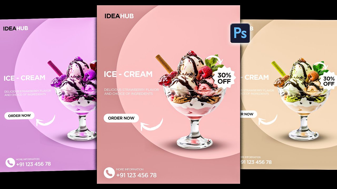 Creative Ice Cream Poster Design | Summer Special Design Inspiration 🎨🍦 ...