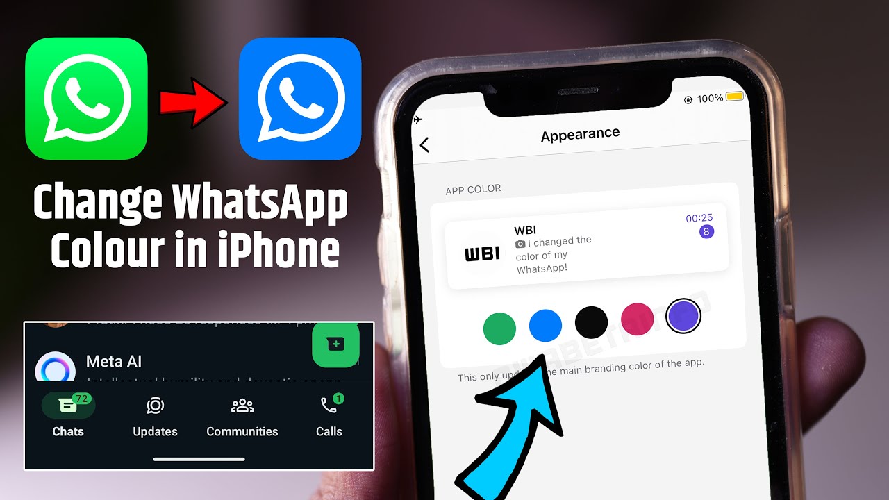 WhatsApp Green Color Change to Blue | How to Change WhatsApp Colour in ...