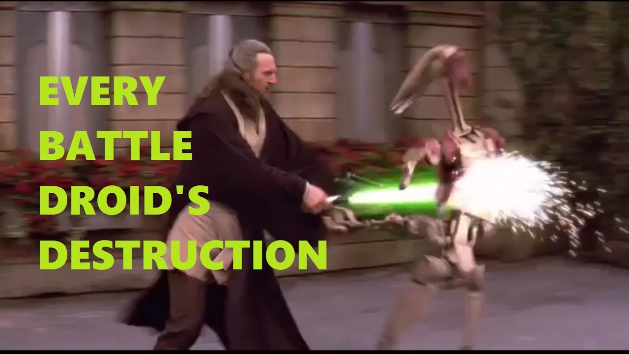 Battle Droid destruction in fast forward. - YouTube