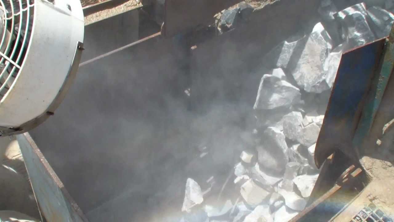 Controlling Dust in a primary Jaw Crusher Take 1 - YouTube