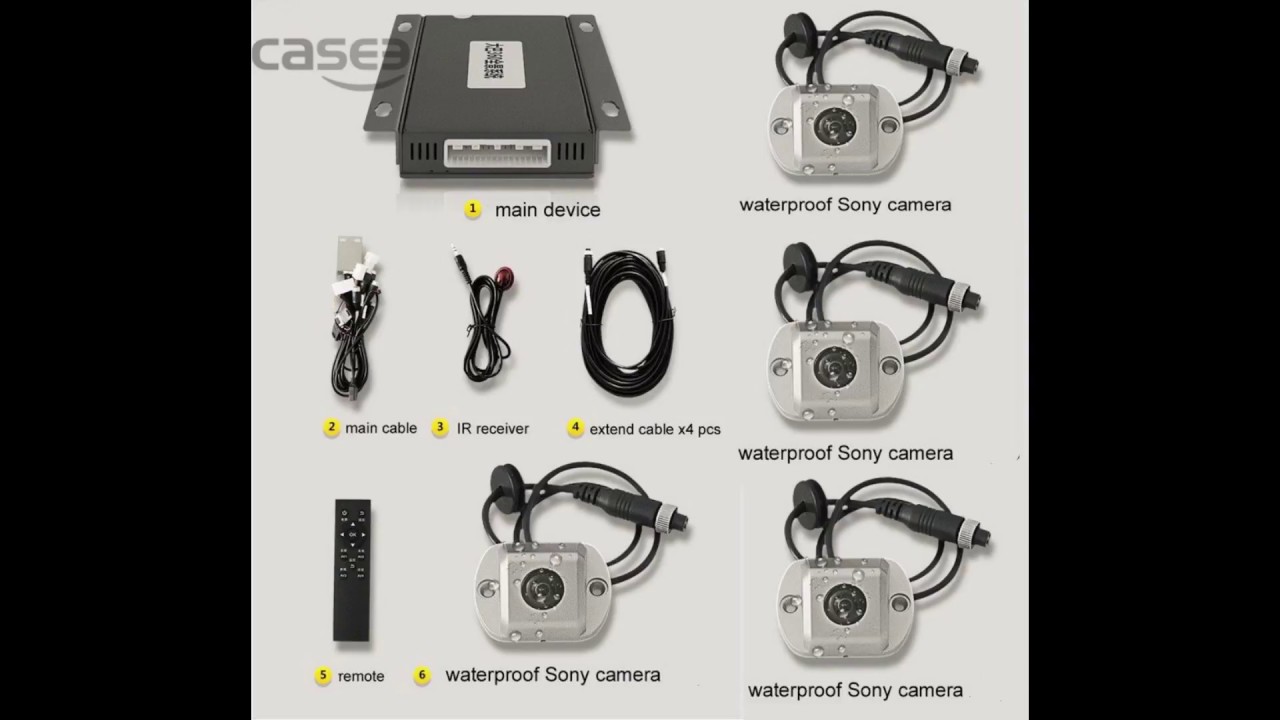 bus truck 360 degree bird's eye view device surround camera system ...