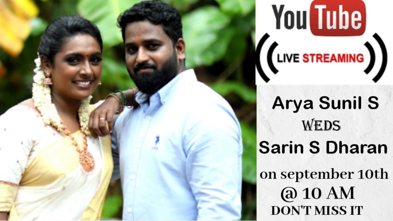 Arya Sunil S weds Sarin S Dharan - YouTube