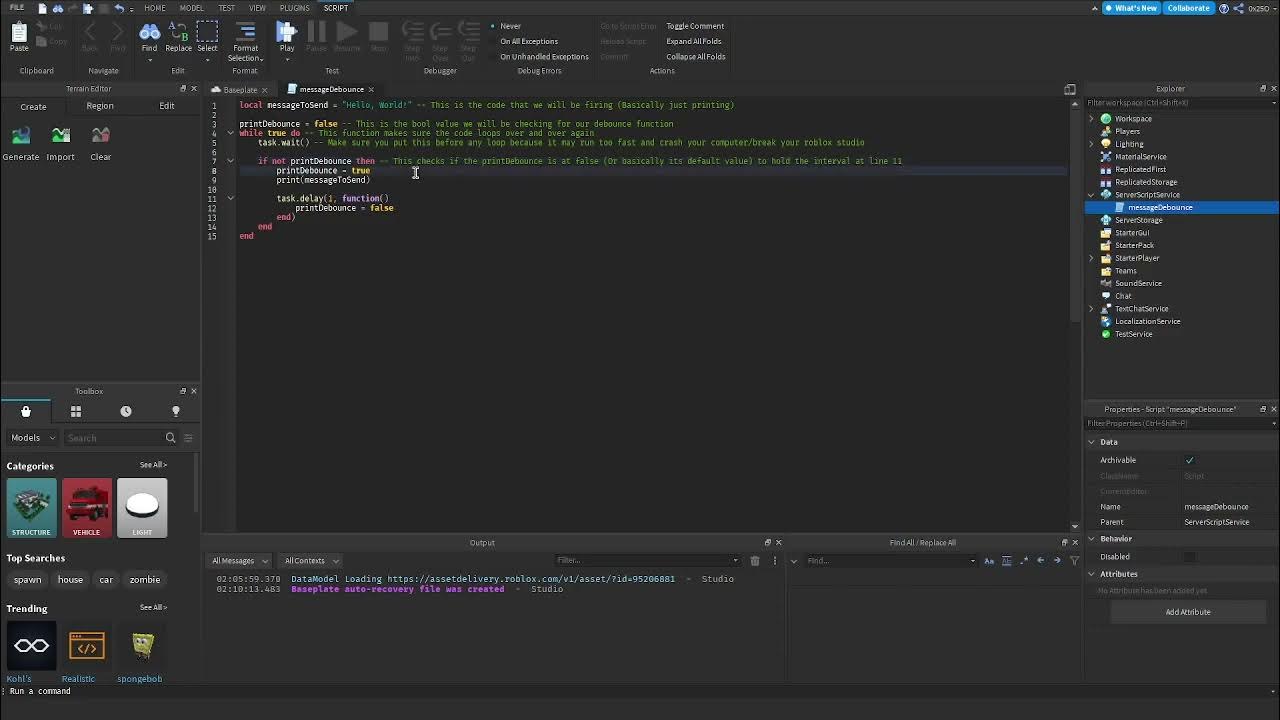 Roblox Studio - Debounce - YouTube