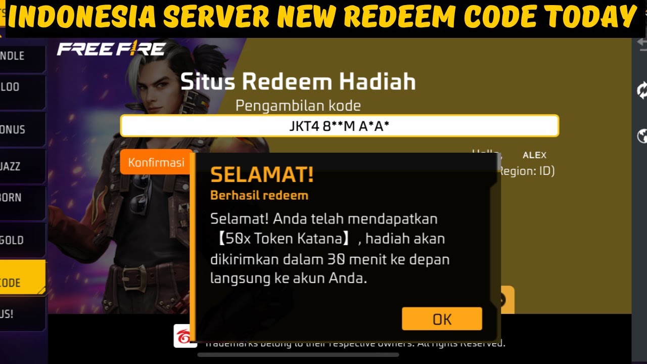 Indonesia server new redeem code today || ff indonesia server new event ...