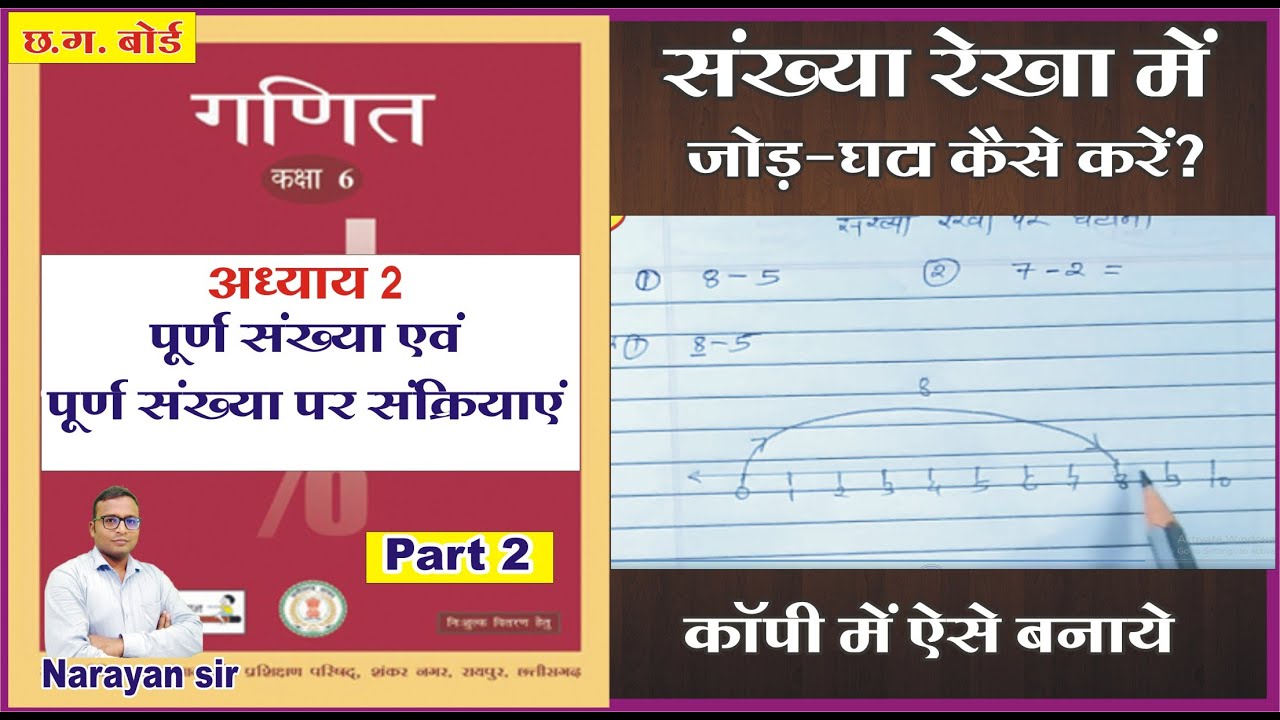 sankhya rekha me purn sankhya ko kaise jode ghataye | CGBOARD Class 6 ...