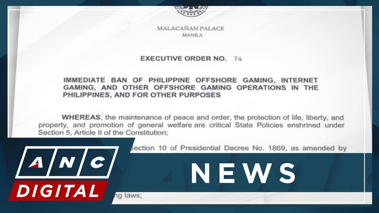 Marcos issues EO officially banning POGOs | ANC - YouTube