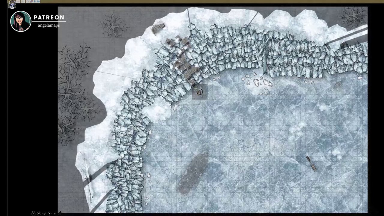 Frozen Wall battlemap for D&D, Pathfinder or other TTRPGs using Fantasy ...