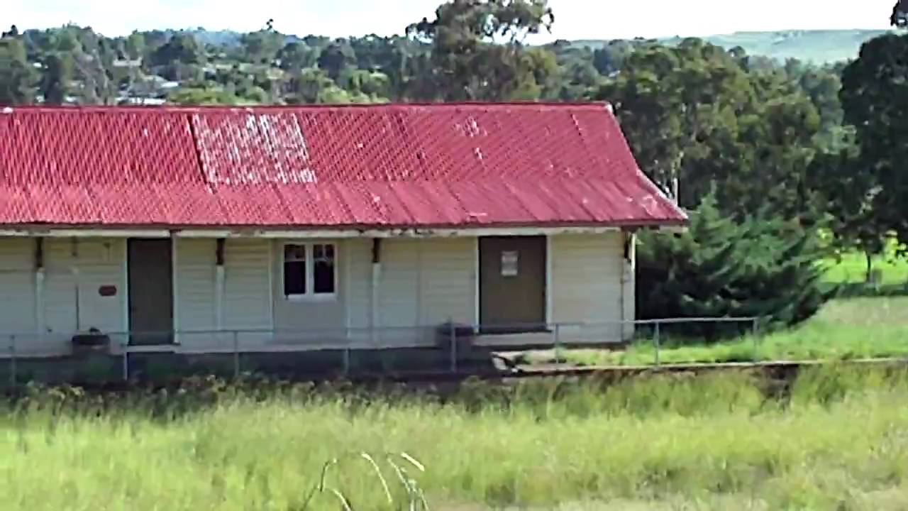 Merriwa railway yard NSWGR train steam diesel rail station crane - YouTube
