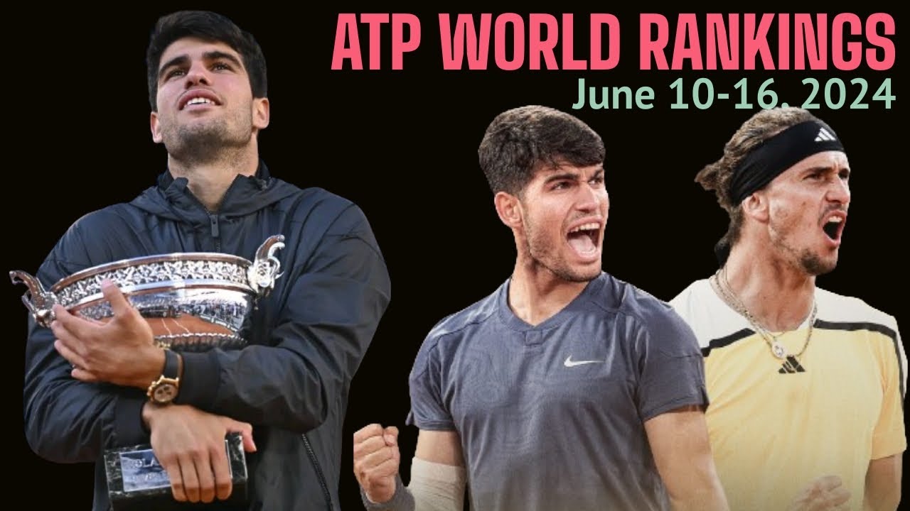 This Week ATP World Rankings June 10-June 16, 2024. Top 10 Male Tennis ...