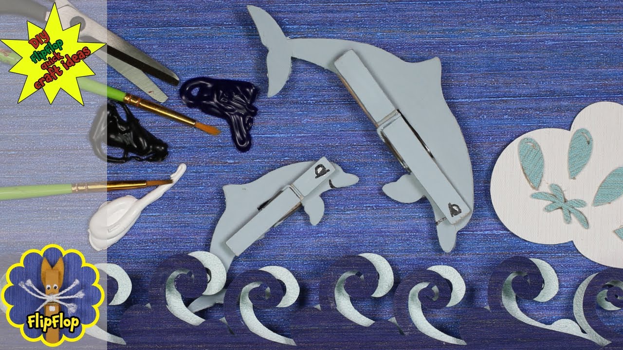 DIY quick craft idea: Make a mommy dolphin and her baby! - YouTube