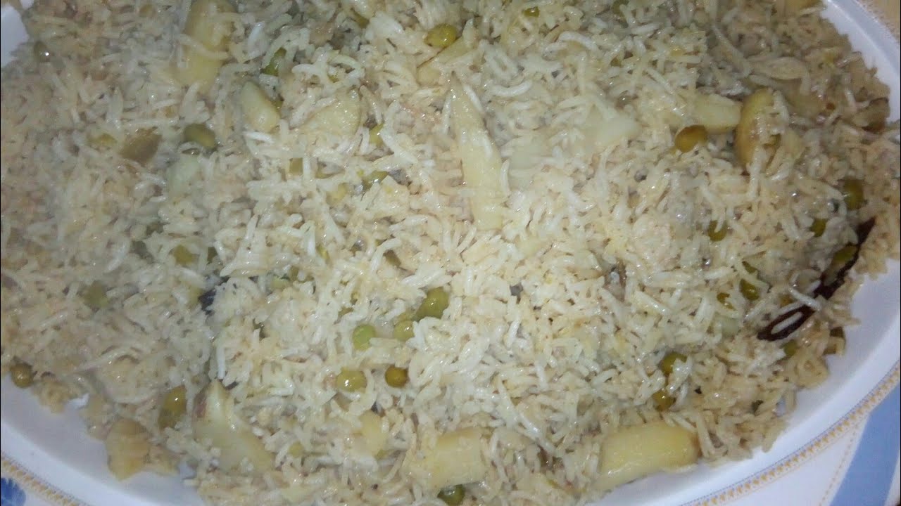 vegetable palao .....how make aloo mater rice - YouTube