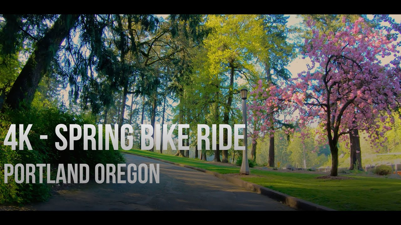 4K - Beautiful Spring Bike Ride in Portland Oregon - Actual Audio No ...