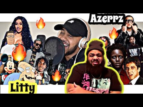 AZERRZ - Hit Rap Songs in Voice Impressions 2! | REACTION - YouTube