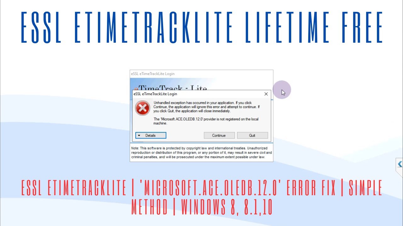 I Fixed the 'Microsoft.ACE.OLEDB.12.0' Error in eTimeTrackLite and You ...