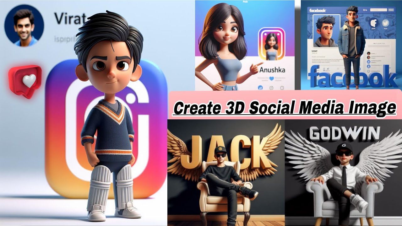 Create 3D Ai Social Media Boy Image | 3d Wings name editing | Trending ...