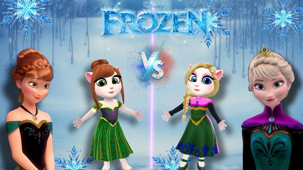 My Talking Angela'm 2 😍 Frozen Elsa ️ vs Anna | New Update Cosplay ...