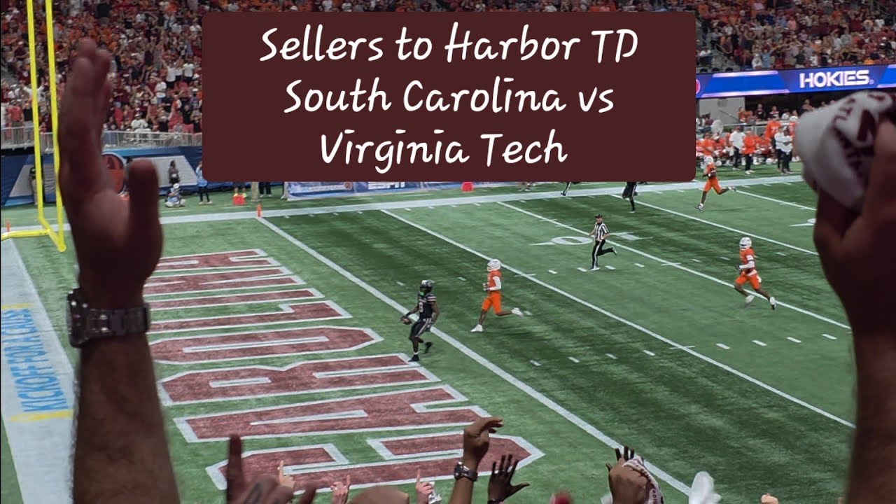 LaNorris Sellers to Nyck Harbor 64 Yard Touchdown | South Carolina Gamecocks vs Virginia Tech ...