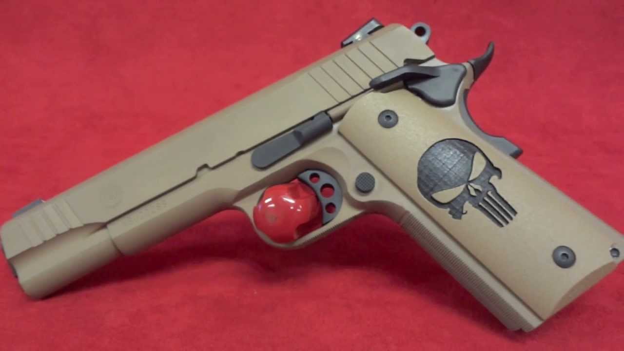 Taurus PT 1911 with Custom Punisher Brown Cerakote - YouTube